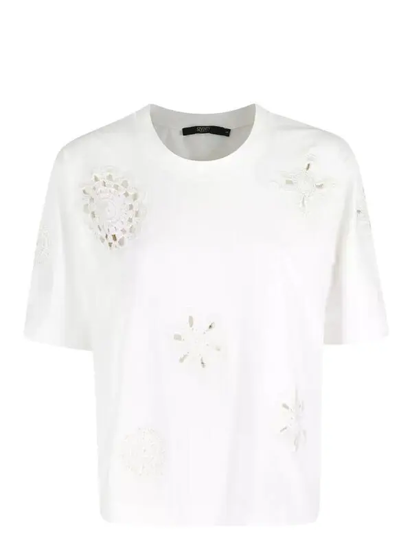 Seventy Crochet-patch T-shirt - White