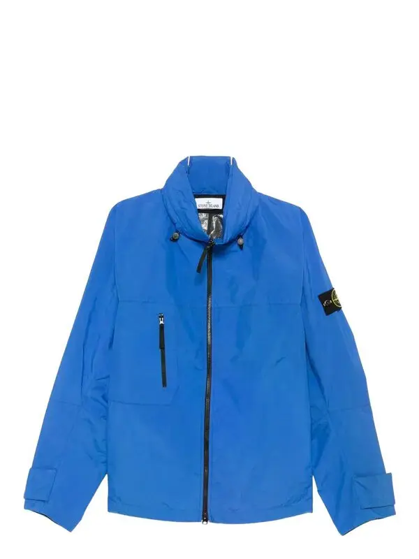 Stone Island Logo-patch Zip-up Jacket - Blue