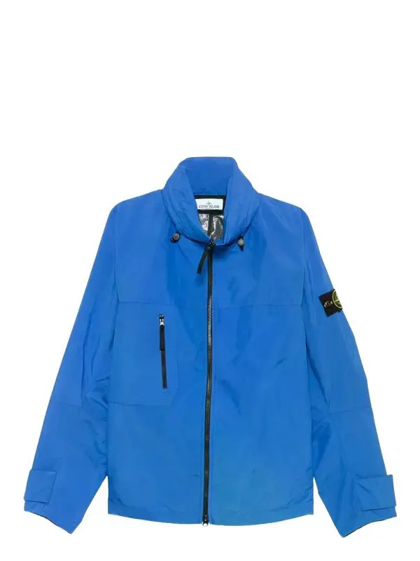 Stone Island Logo-patch Zip-up Jacket - Blue
