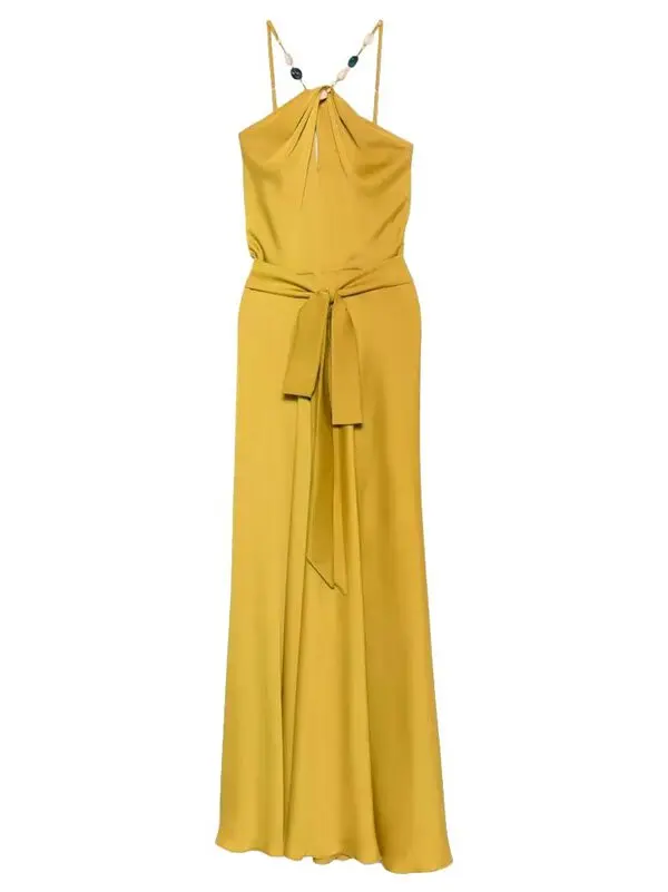 LE RJTANGE Bead-embellished Maxi Dress - Yellow