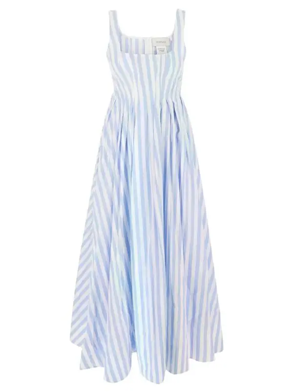 Sportmax Cotton Poplin Vertical-stripe Dress - Blue
