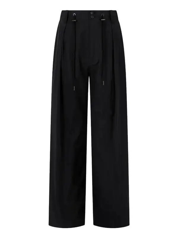 STUDIO TOMBOY Drawstring Pleated Trousers - Black