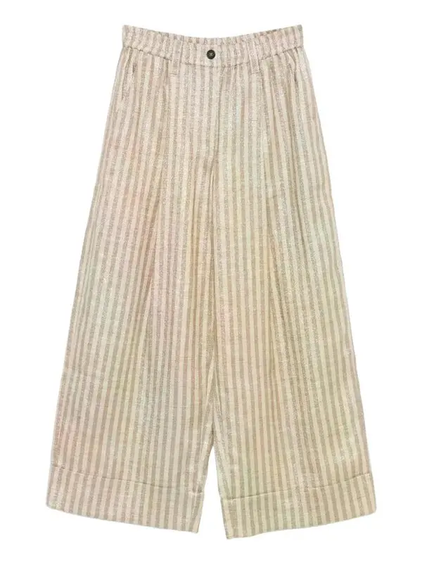 Brunello Cucinelli Metallic-effect Striped Trousers - Neutrals