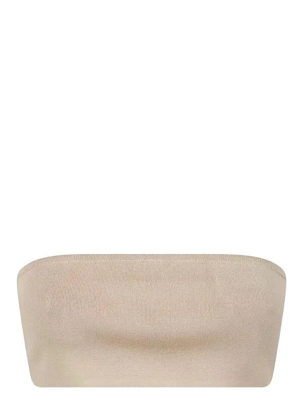 Max Mara Fine-ribbed Bandeau Top - Neutrals