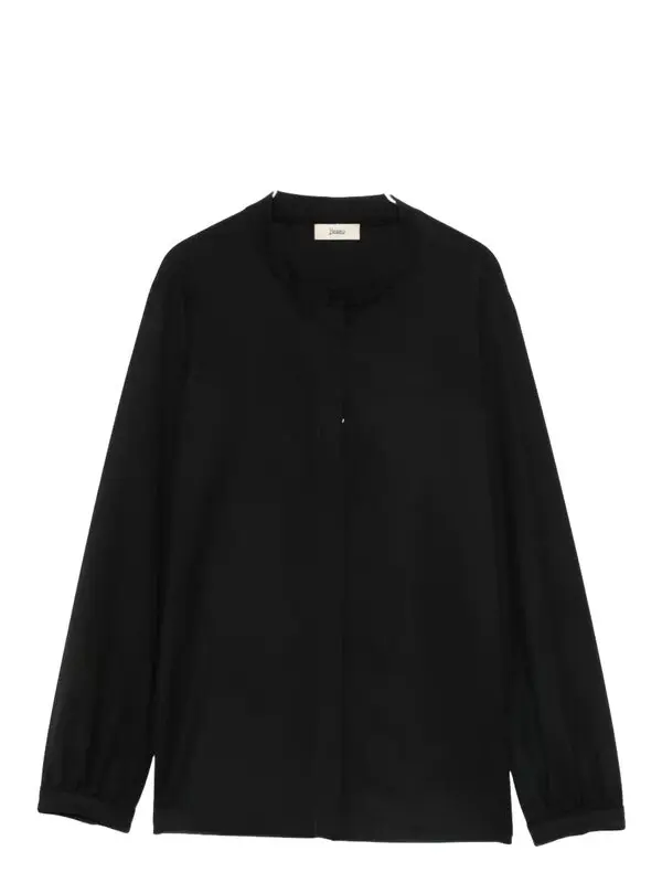 Herno Collarless Long-sleeve Blouse - Black