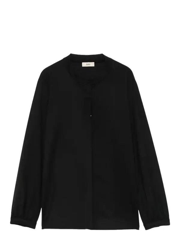 Herno Collarless Long-sleeve Blouse - Black
