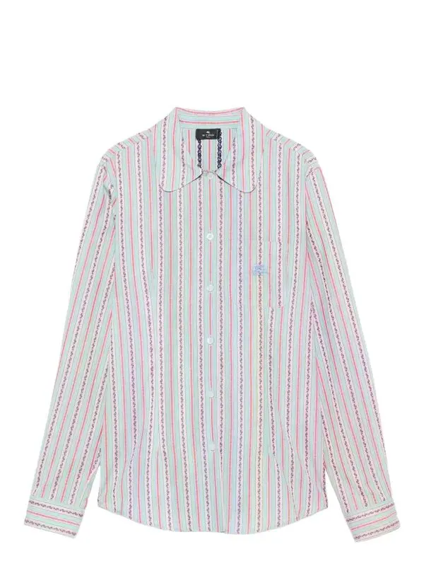 Etro Striped Long-sleeve Shirt - Green