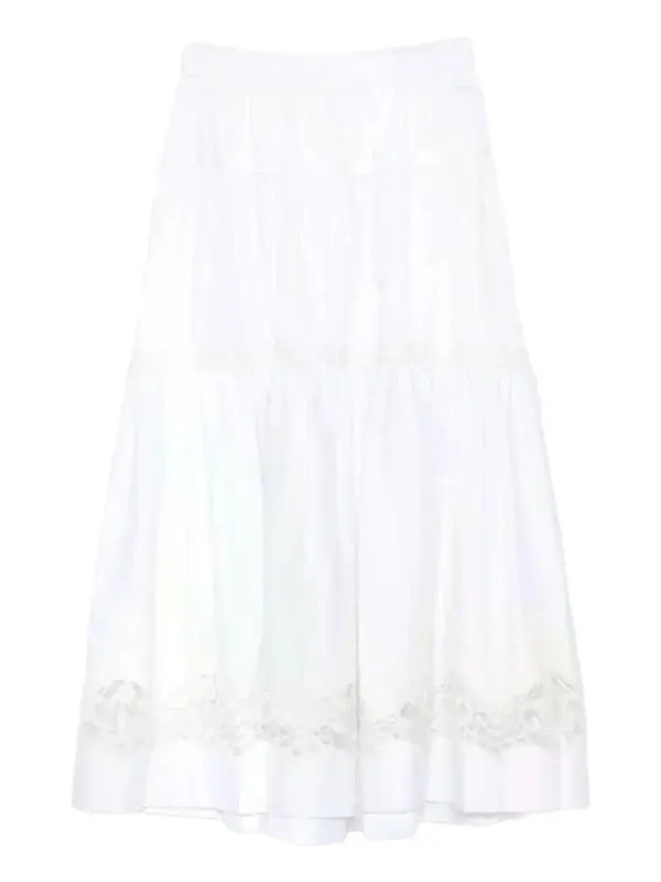 Maurizio Lace-detail Maxi Skirt - White