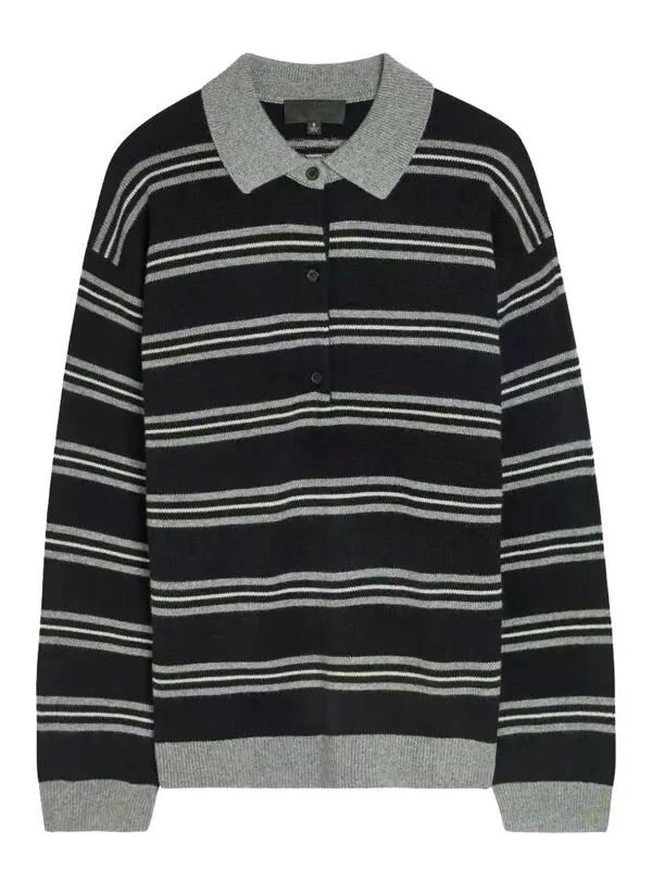 NILI LOTAN Galvez Striped Sweater - Black