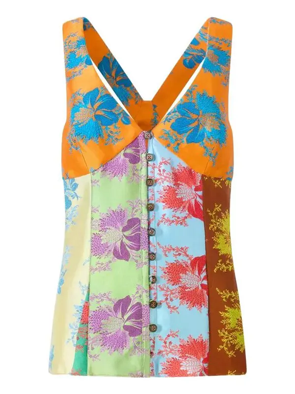 Rosie Assoulin Floral Sleeveless Top - Orange