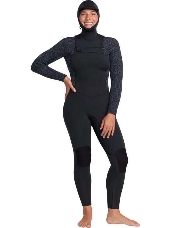 Roxy 5/4mm Swell Natural Hooded Wetsuit - Animal Print