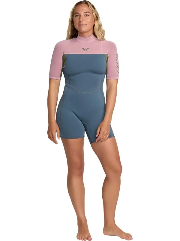 Roxy 2/2mm Prologue Short Sleeve Wetsuit - Ash Blue