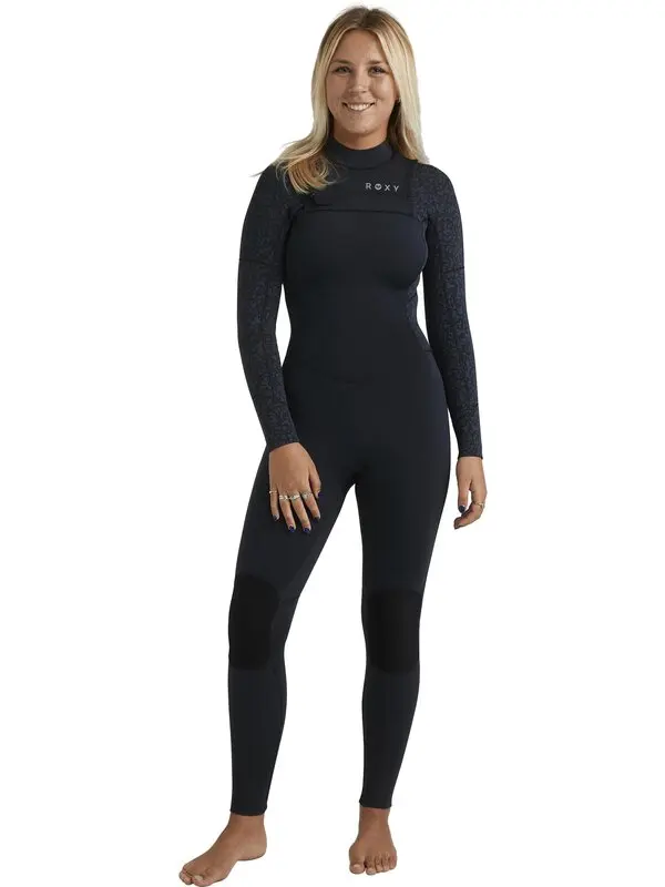 Roxy 3/2mm Swell Natural Front Zip Wetsuit - Animal Print