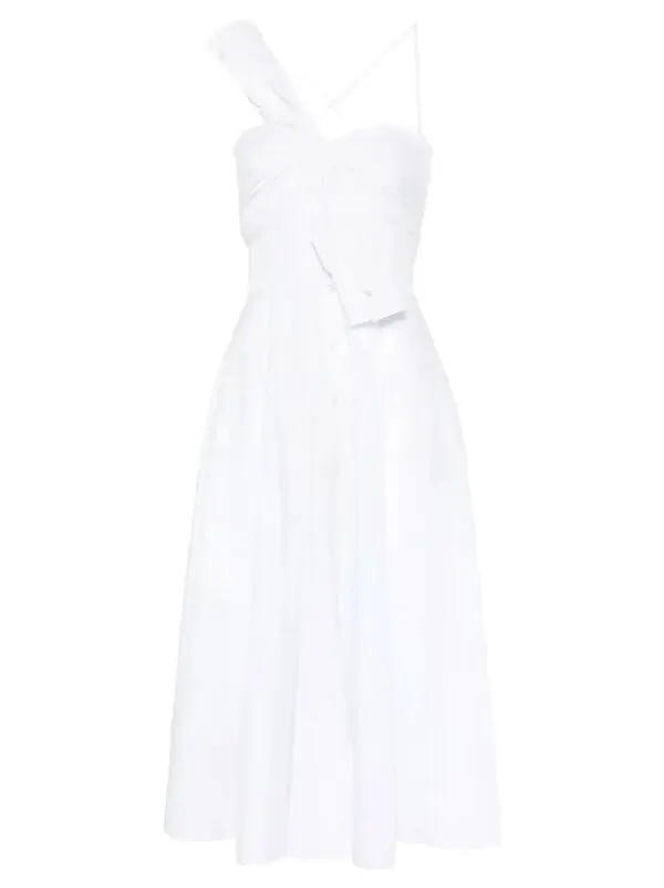 Viktor & Rolf Bow Drape Midi Dress - White
