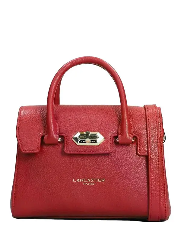 LANCASTER Milano Cosmos Leather Handbag With Logo Detail - Red
