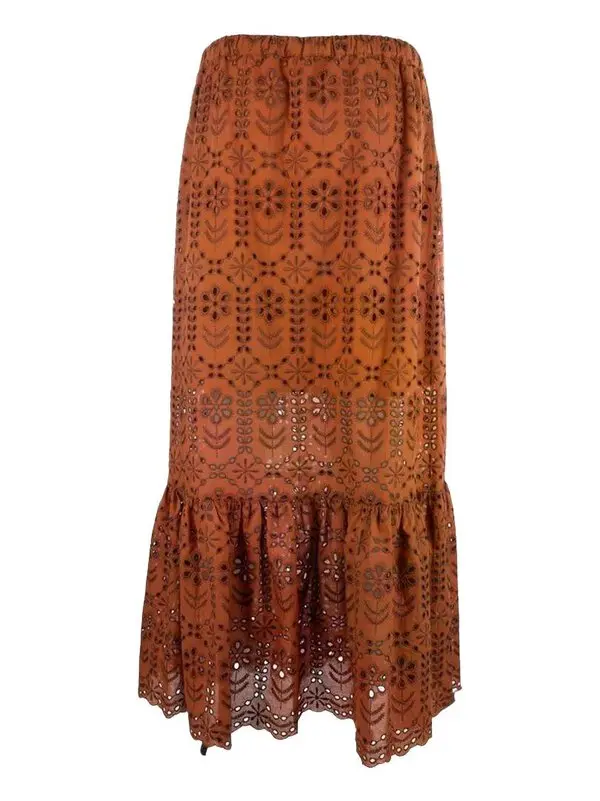 Paul Smith Floral Eyelet Skirt - Orange