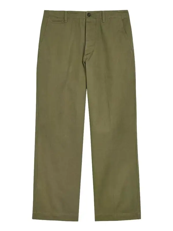 DRAKE'S Herringbone Chino Trousers - Green