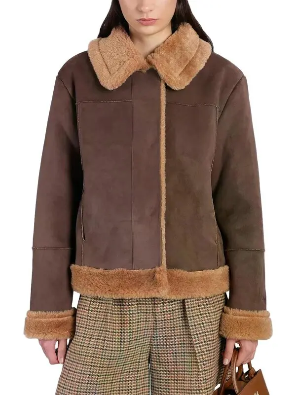 MC2 SAINT BARTH Faux-shearling Trim Jacket - Brown