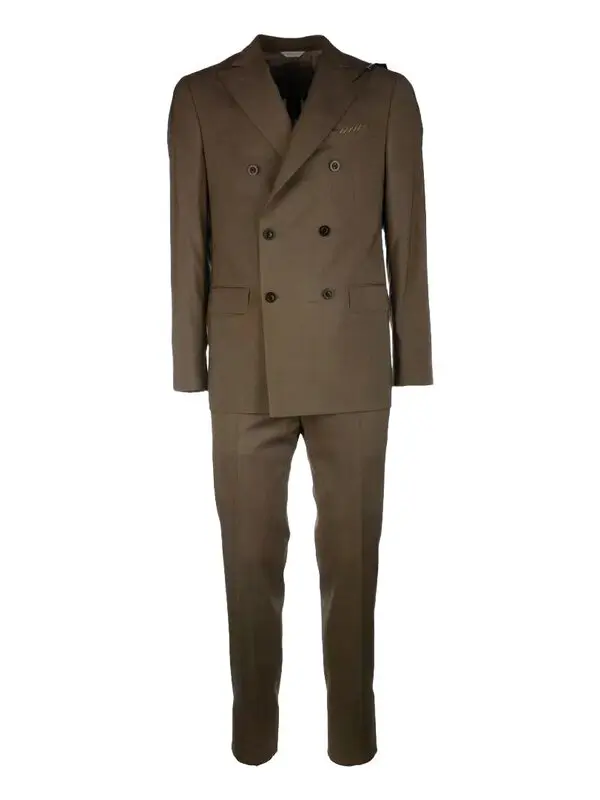 Boglioli Double-breasted Wool Suit - Brown