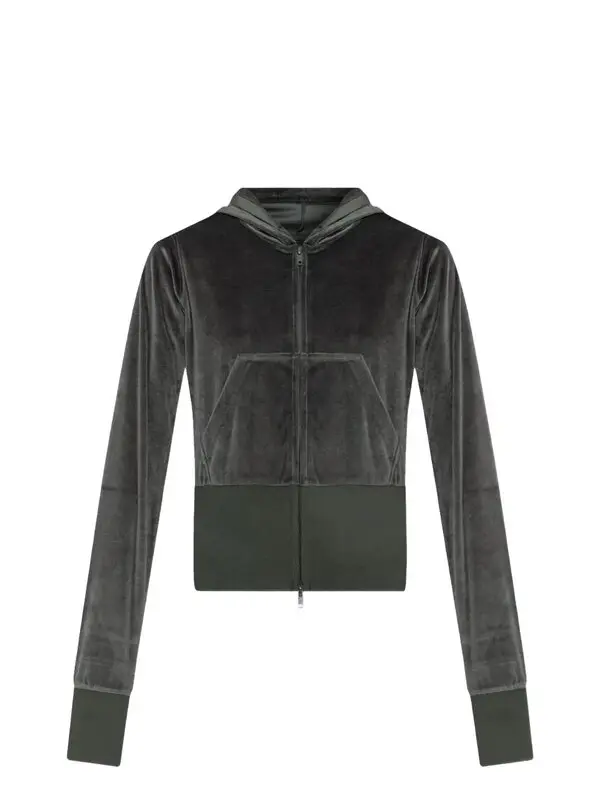 Balenciaga Velour Zip-up Hoodie - Grey