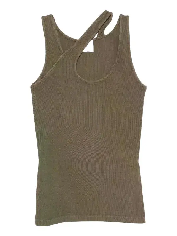 HALFBOY Ribbed Cut-out Tank Top - Green