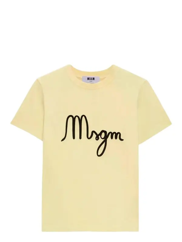 MSGM Logo-print T-shirt - Yellow