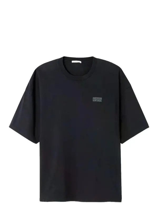 American Vintage Logo-print Oversized T-shirt - Black