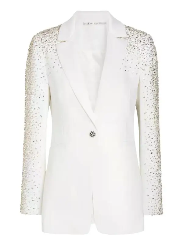 Alice + Olivia Breann Crystal-embellished Blazer - White