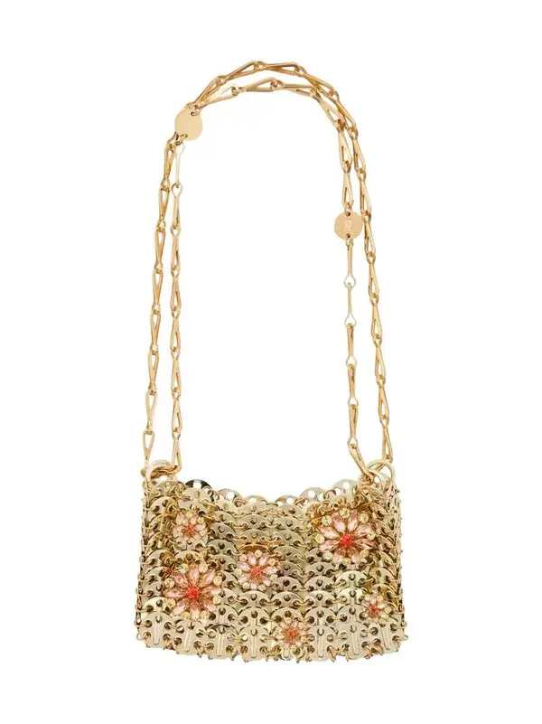 Rabanne Nano 1969 Crystal-embellished Shoulder Bag - Gold
