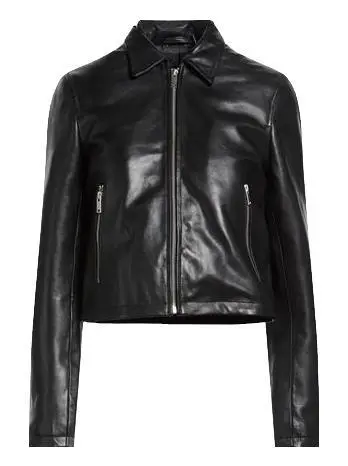 Bolongaro Trevor Sophia Zip Through Leather Jacket - Black