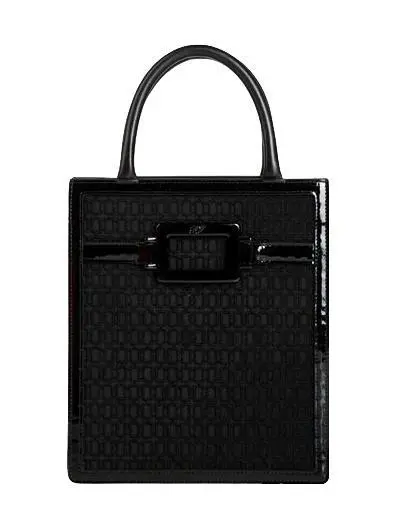 ROGER VIVIER Handbag In Textile Fibers And Leather - Black