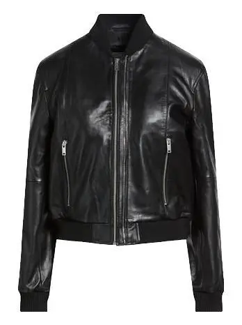 Bolongaro Trevor Leather Bomber Jacket - Black