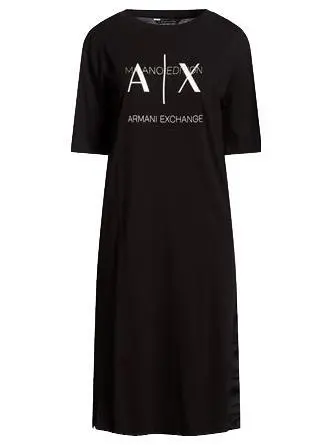 Armani Exchange Cotton Midi T-shirt Dress - Black