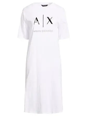 Armani Exchange Cotton Midi T-shirt Dress - White