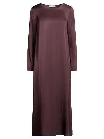 MANILA GRACE Flared Satin Midi Dress - Purple