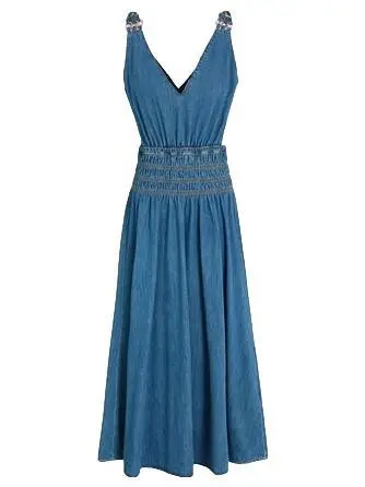 Maje Midi Cotton Dress - Blue