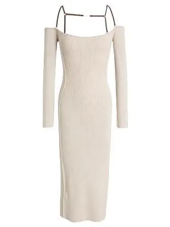 Jacquemus Midi Bodycon Dress - Beige