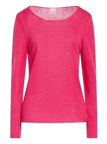 120% Lino Linen And Silk Knitted Sweater - Magenta