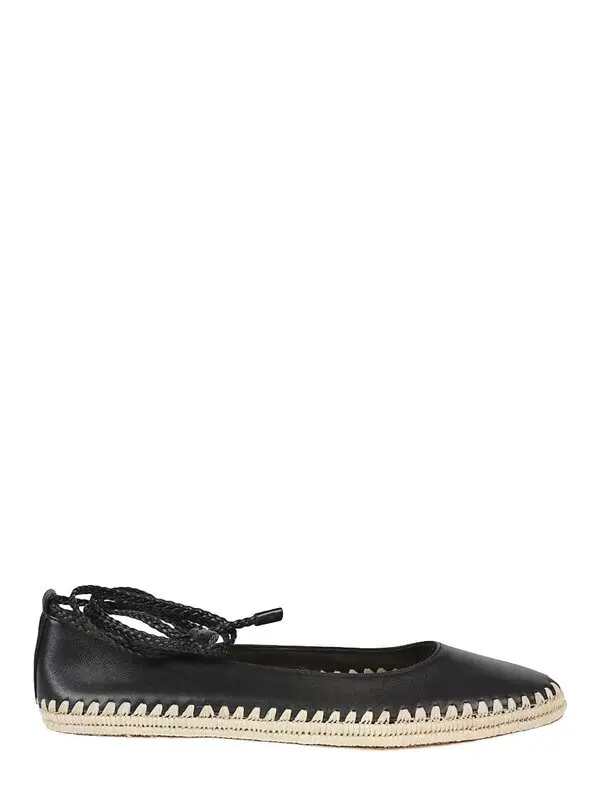 Max Mara Nappa Leather Ballet Flats - Black