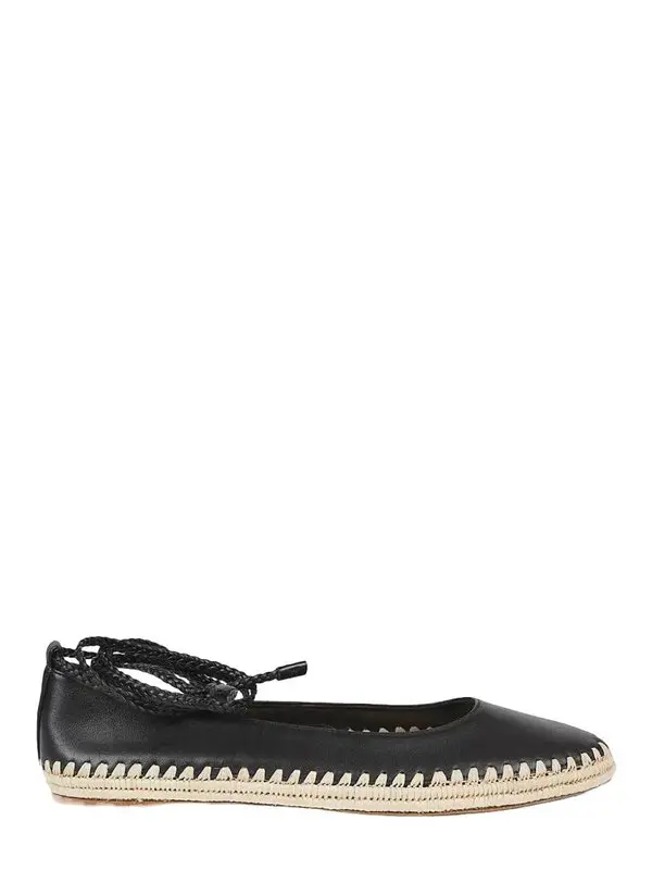 Max Mara Nappa Leather Ballet Flats - Black