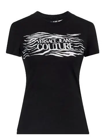 Versace T-shirt In Cotton And Elastane - Black
