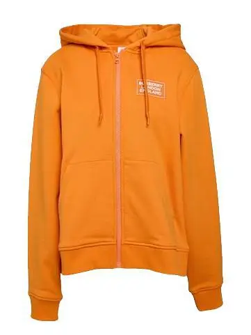 Burberry Cotton French Terry Zip Up Hoodie - Orange