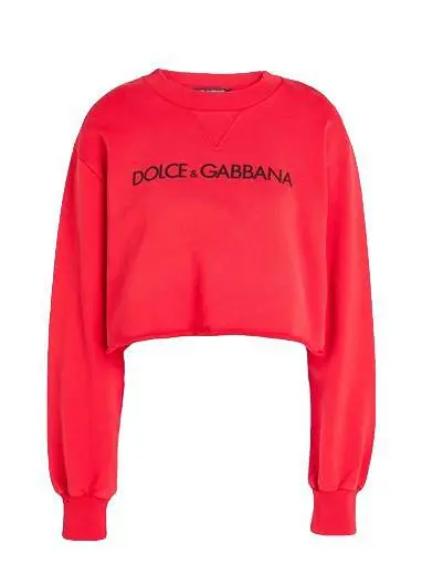 Dolce & Gabbana Cotton Sweatshirt With Logo - Red
