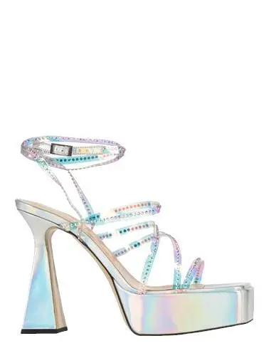 Mach & Mach Pvc Sandals With Crystals - Silver