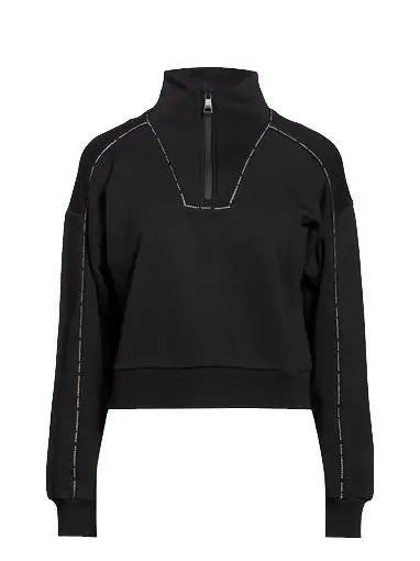 Karl Lagerfeld Organic Cotton Half-zip Sweatshirt - Black