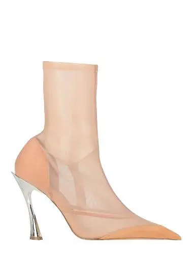 MUGLER Ankle Boots In Textile Fibers And Leather - Beige
