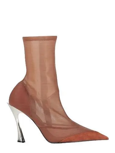 MUGLER Ankle Boots In Textile Fibers And Leather - Brown