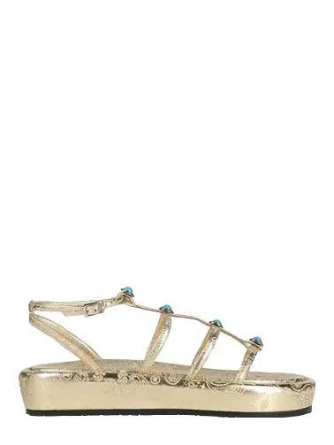 ARIZONA LOVE Leather Gladiator Sandals - Gold