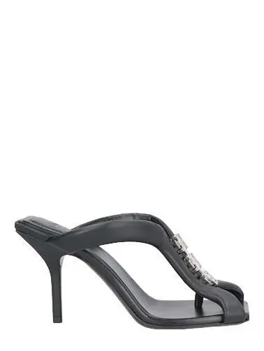 Givenchy Thong Sandals In Lambskin Leather - Black