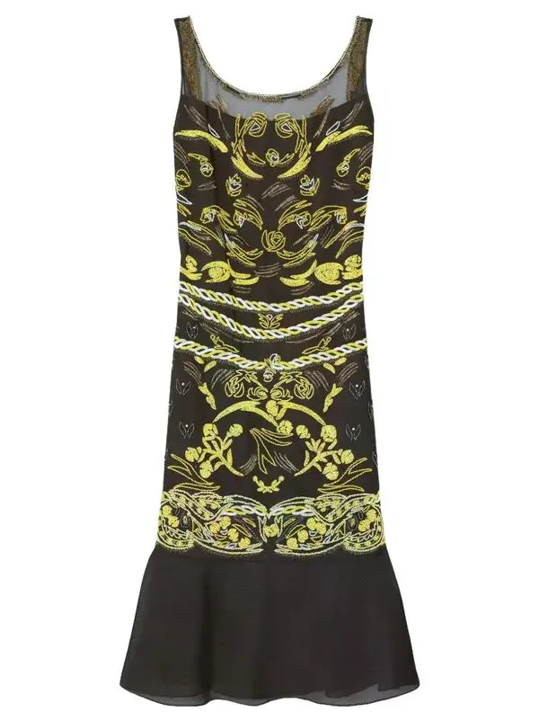 Tory Burch Embellished Mesh Midi Dress - Black